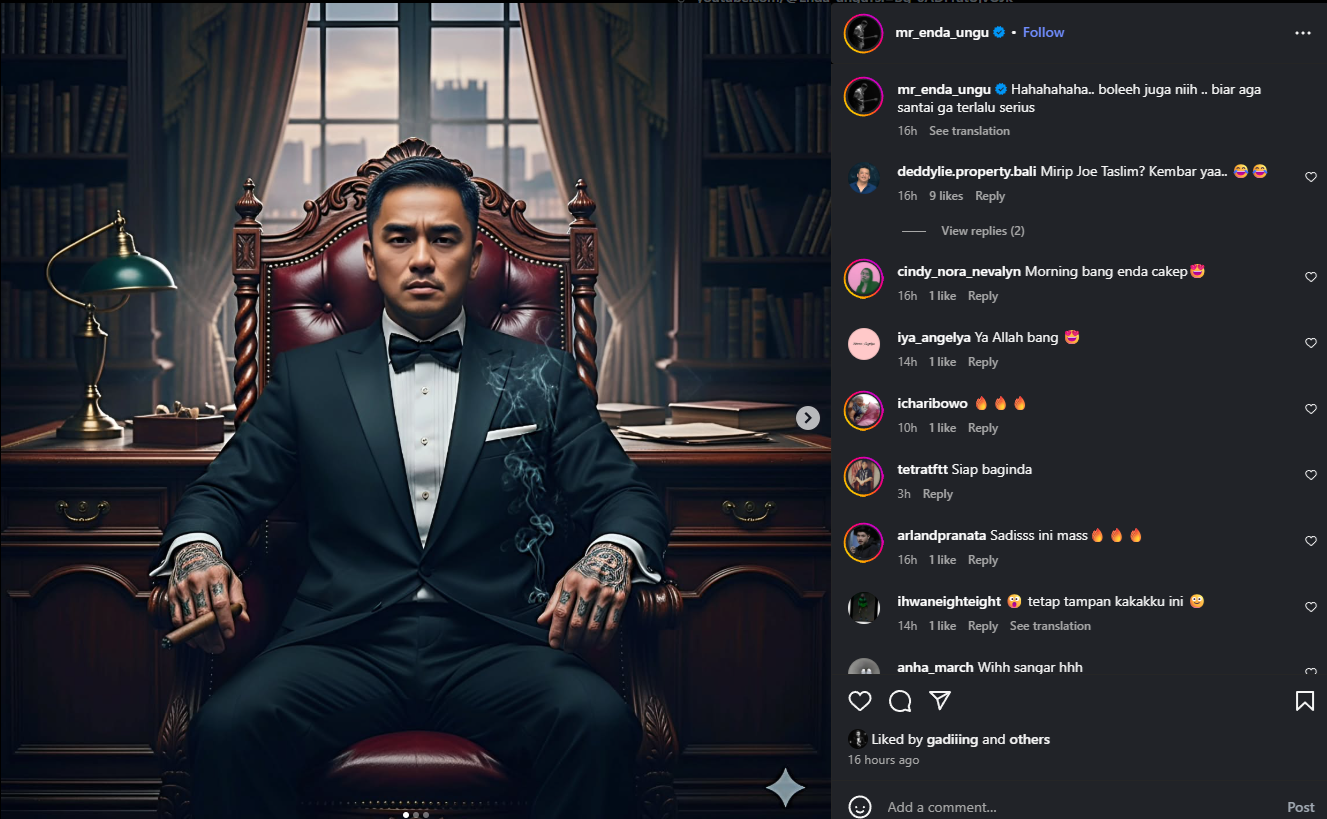 Pamer Foto AI, Enda Ungu Justru Disebut Mirip Mafia Jepang