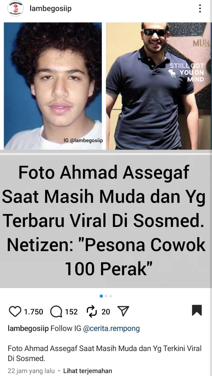 Viral Foto Masa Muda Ahmad Assegaf Suami Tasya Farasya, Pesona Cowok ...