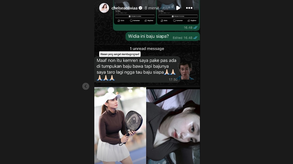 Chelsea Olivia Tunjukkan Chat ART yang Kepergok Pakai Baju Miliknya ...