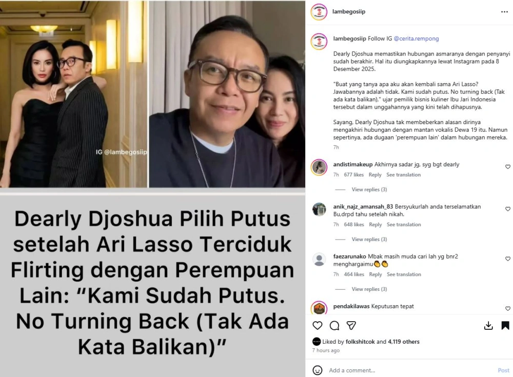 Putus dengan Ari Lasso, Dearly Djoshua Ngaku Ogah Balikan dengan sang ...