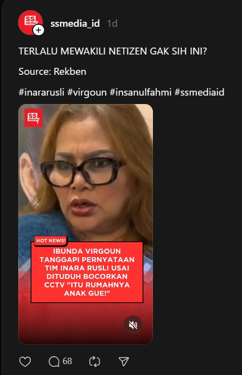 Ibu Virgoun Murka Anaknya Dituding Ilegal Akses CCTV Rumah Inara Rusli