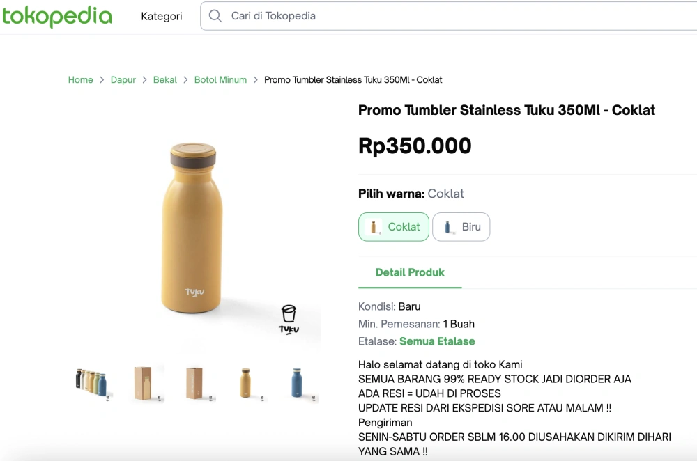 Harga Tumbler TUKU Anita Dewi yang Bikin Karyawan KAI Dipecat, di Toko ...