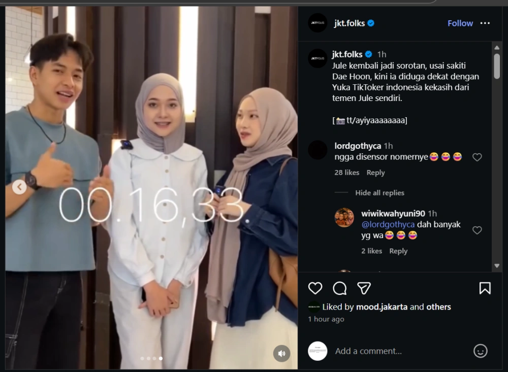 Jule Diduga Selingkuh dengan Suami Selebgram Malaysia, Yuka Puji Janda Daehoon di Depan Aya Balqis